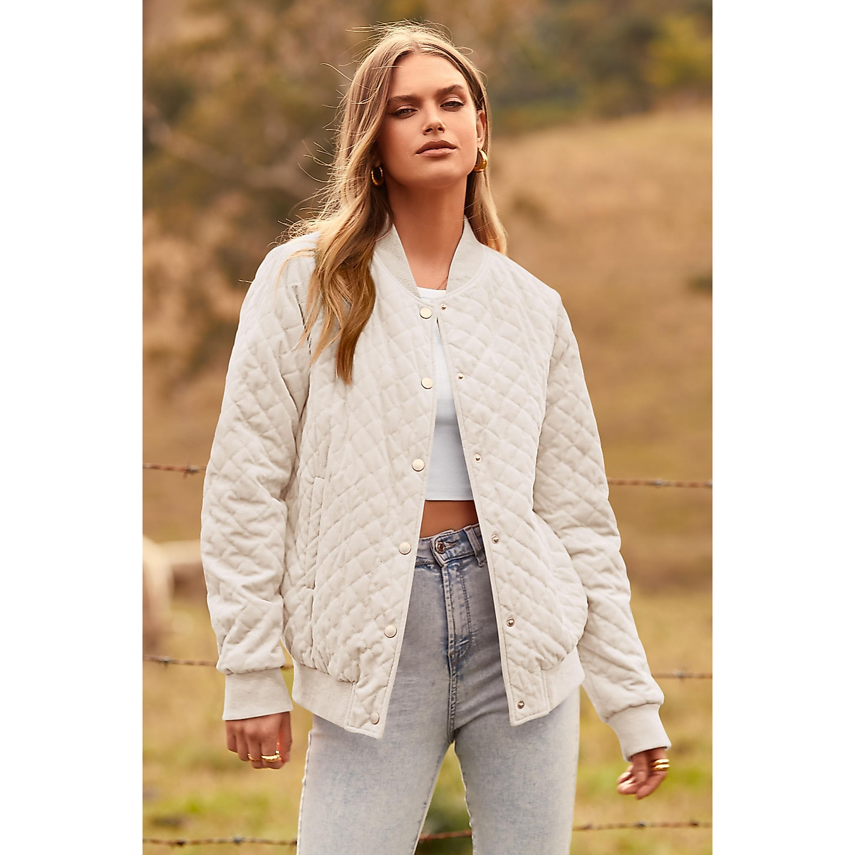 PRETTYGARDEN Womens Fall Fashion Jacket Long Sleeve Button Down Trendy Casual Outerwear Clothes Winter Coats with Pockets (Beige,Small)