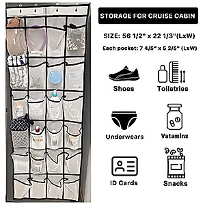 Cruise Essentials Over The Door Shoe Organizer Magnetic Hooks for Royal Caribbean/Carnival/Princess/NCL/Celebrity/MSC/Norwegian Ship Cabin,Small Hanging Decoration Magnets,Travel Accessories Must Have