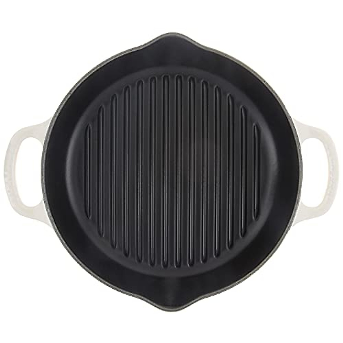 Le Creuset Enameled Cast Iron Signature Deep Round Grill, 9.75", Meringue