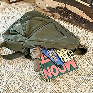 PRAGARI Sling Bag for Women Crossbody Backpack Shoulder Chest Bag Daypack Small Green Travel Canvas Casual Hiking Outdoor