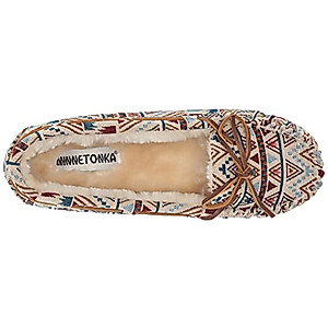 Minnetonka Womens Mosaic Cally Moccasin, Cream Mosaic, Size 8