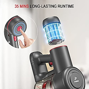Afoddon Cordless Vacuum Cleaner, 250W 25000PA Powerful Stick Vacuum Cleaner with 2200mAh Battery 35Mins Runtime 6 in 1 Lightweight Vacuum Cleaner for Hardwood Carpet Pet Hair Car Cleaning