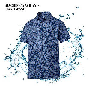 DEOLAX Mens Polo Shirts Fashion Print Mens Golf Shirt Dry Fit Mens Golf Polo Short Sleeve Quick Dry Funny Golf Shirt for Men
