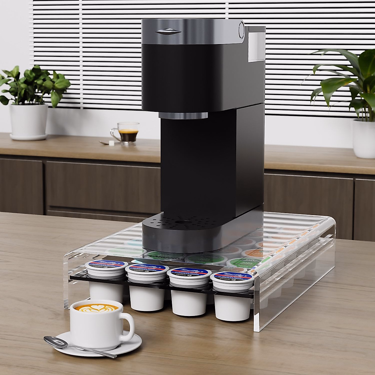 K Cup Holder - Coffee Pod Holder Storage Drawer for Coffee Capsule, Stand for Coffee Maker, Coffee Bar, Kitchen Organizer