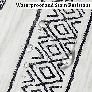 ROYHOME 8x10 Washable Rug for Living Room Bohemian Farmhouse Area Rug Stain Resistant Area Rug Modern Geometric Area Rug for Bedroom Dining Room Home Office, 8' x 10' Black/White