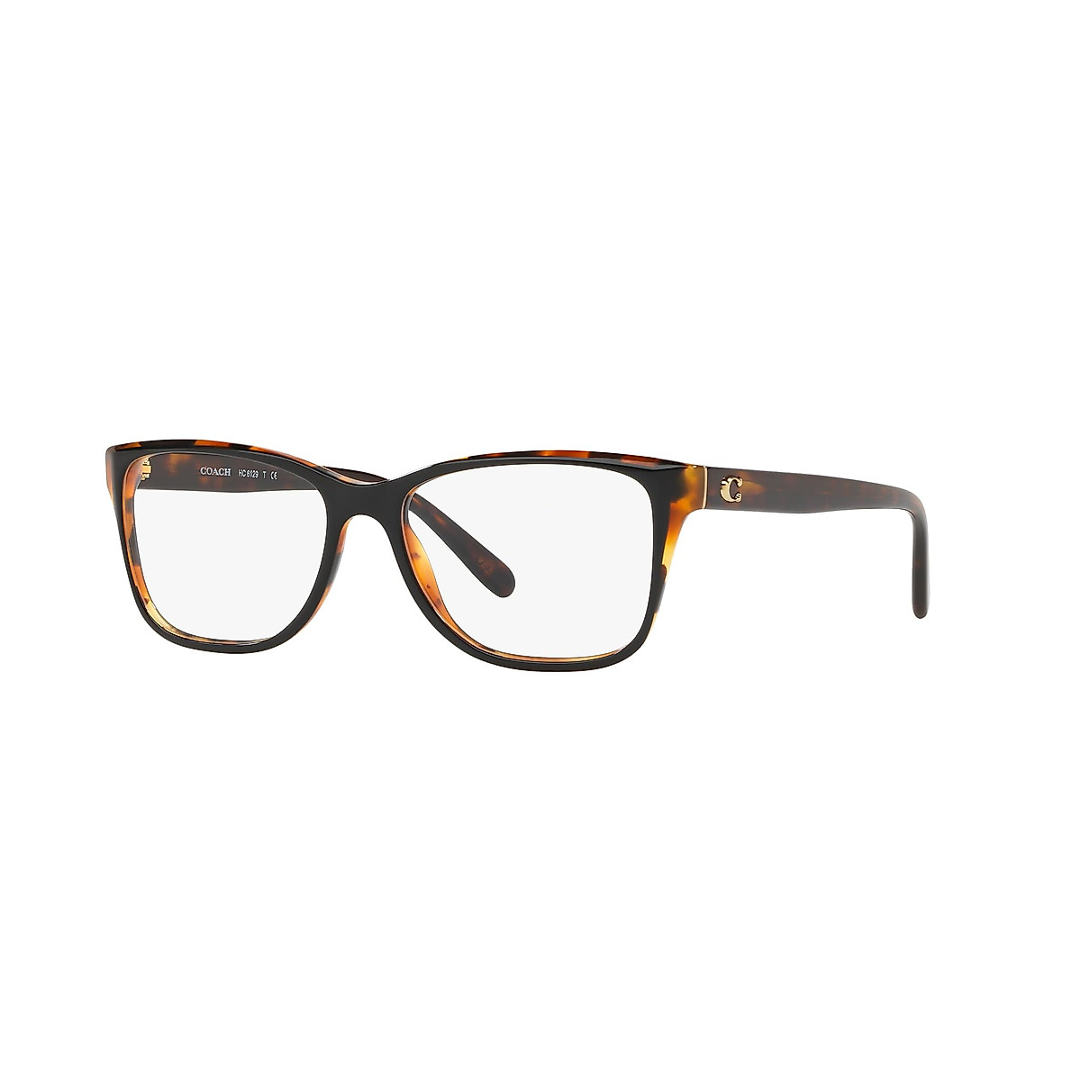 Coach HC6129 Prescription Eyewear Frames, Black Tortoise Laminate/Demo Lens, 54 mm