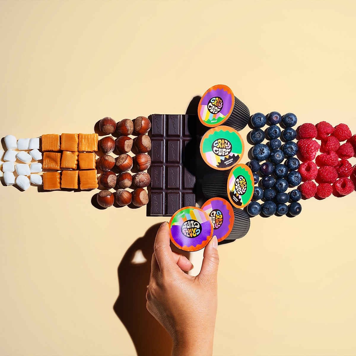 Crazy Cups Flavored Coffee Pods Variety Pack - Coffee Flavors for the Keurig K Cups Machine, Recyclable Single Serve Cups, 24 Count