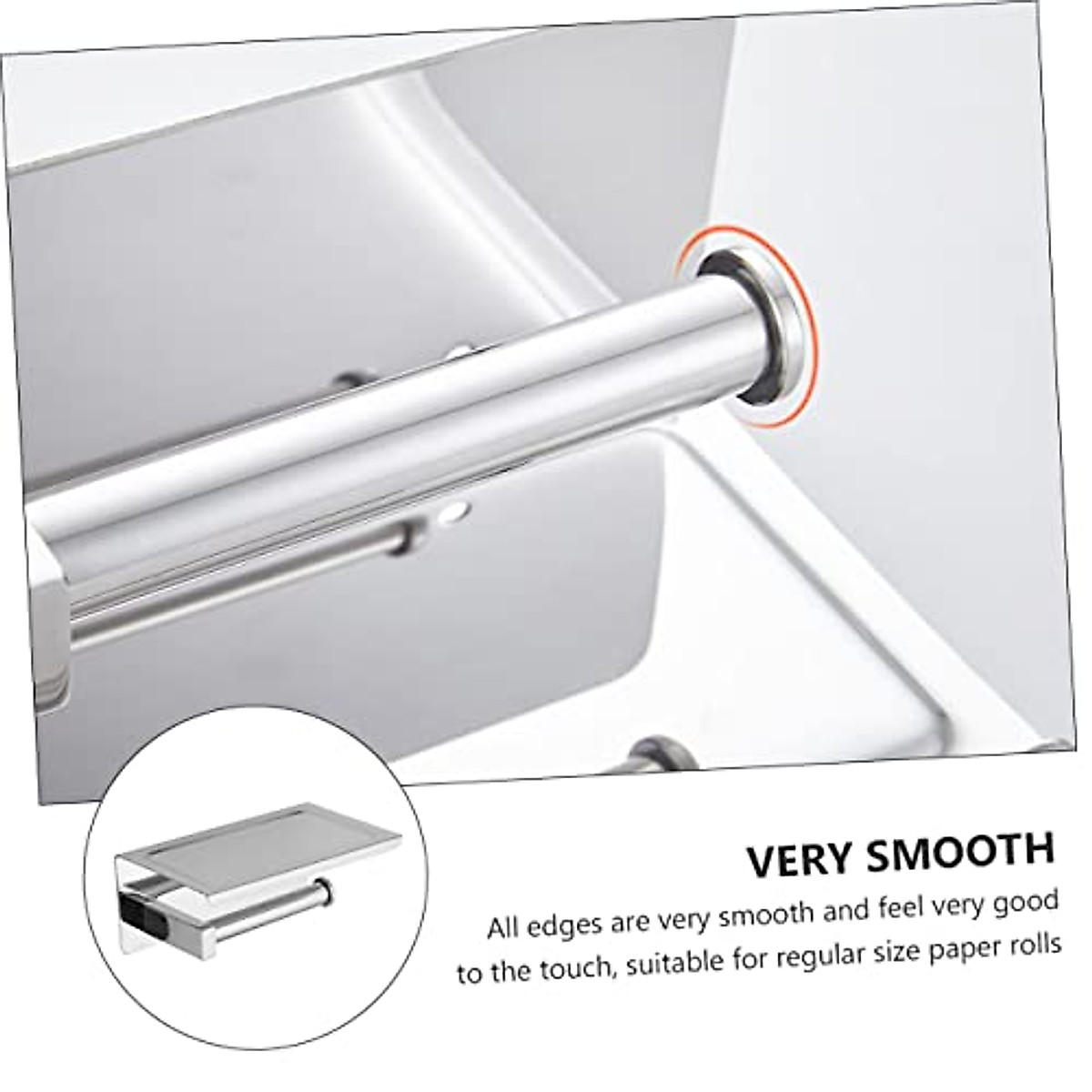 DOITOOL 1pc Paper Towel Holder Toilet Tissue Holder Toilet Stand Stainless Steel Paper Towel Holder Self Adhesive Toilet Paper Dispenser Toilet Tissue Dispenser Holder Shampoo Stand Silver