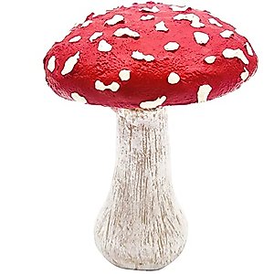 HOWFIELD Mushroom Decor Outdoor Garden Statue - Resin Miniature Figurines Fairy Garden Accessories Decor Lawn Ornaments