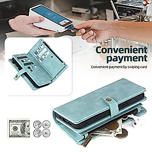 TwoHead for iPhone 11 Wallet case with Card Holder & Detachable Magnetic iPhone 11 case, PU Leather iPhone 11 case Wallet for Women/Men,Wallet Phone Case with Wrist Strap & Money Pocket(Blue)