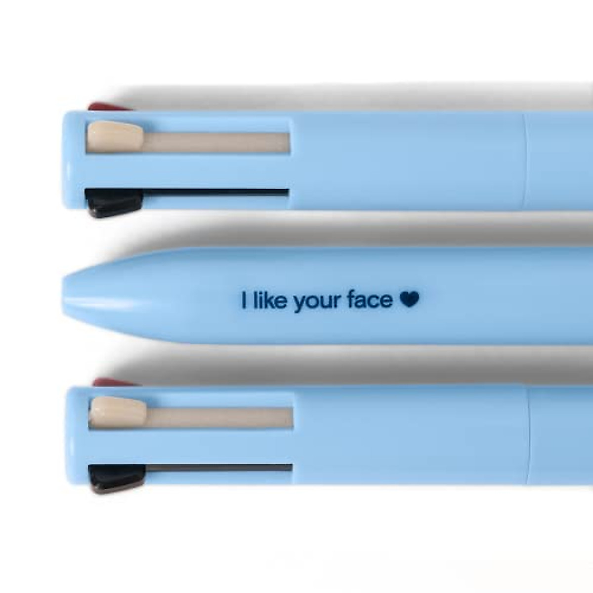 ALLEYOOP Pen Pal 4-in-1 Touch Up Makeup Pen - Eyeliner in Black, Lip Liner in Taupe, Highlighter Stick in Champagne, Eyebrow Pencil in Pink - Travel Makeup Pen, Cruelty-Free & Vegan (In a Rouge)​