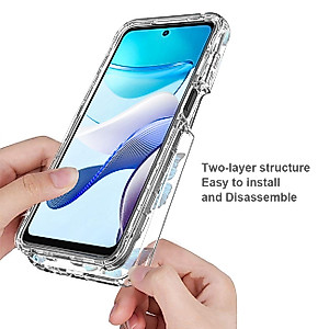 Sidande Case for Moto G 2023 Case, Motorola G 5G 2023 Case with Tempered Glass Screen Protector, Full Body Clear Floral TPU Slim Phone Protective Armor Cover for Motorola Moto G 5G 2023 (Butterfly)