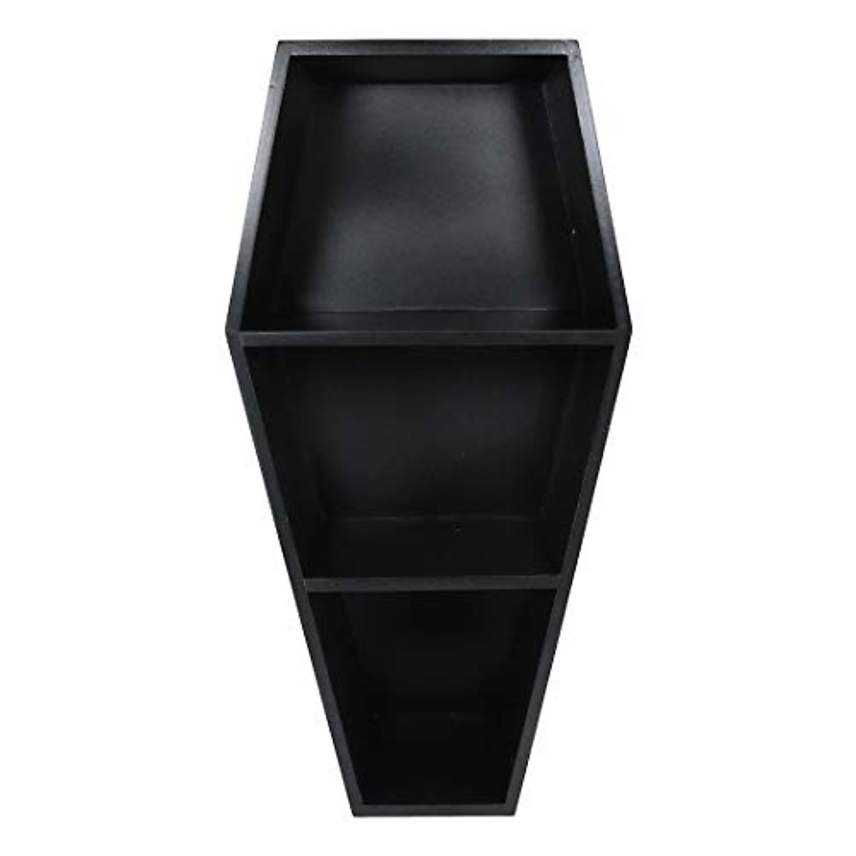 Ebros Gothic Graveyard Creepy Oddity Light Duty Black Coffin Casket Shelving Display Wall Hanging Floating MDF Wood Shelf with 3 Tiers 19.5" Tall 9.5" Wide Dead Alchemy Home Office Room Accent