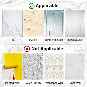 Comsmart Shower Caddy Adhesive Replacement, No Drilling Strong Stick 2 PCS Transparent Rectangle Shower Shelf Adhesive for Shower Caddy, Soap Holder, Bathroom Storage Shelves and Kitchen Racks