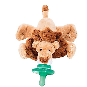 Nookums Paci-Plushies Buddies - Lion Pacifier Holder - Adapts to Name Brand Pacifiers, Suitable for All Ages, Plush Toy includes Detachable Pacifier