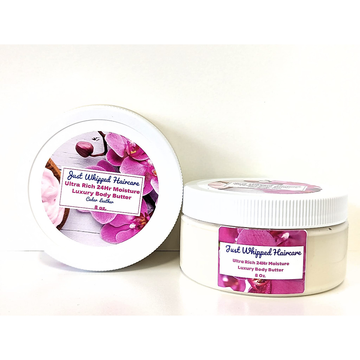 Just Whipped Haircare|Ultra Rich 24 Hr Luxury Body Butter-8 Oz.| Moisturizing| Free of Parabens, Sulfates, Silicones, Pthylates (Cedar Leather)