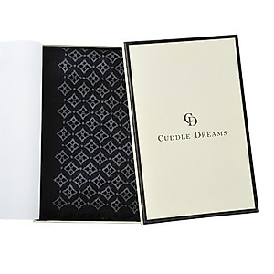 CUDDLE DREAMS Men's Silk Scarves, 100% Mulberry Silk Brushed, Luxuriously Soft (Diamond Black)