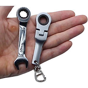 GT//Rotors 10mm Ratchet Wrench Keychain Flex Head Key Ring (2 Pack)