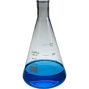 LUERFLEX 4000ML 1GAL Erlenmeyer Flask Borosilicate Glass Pack of 1