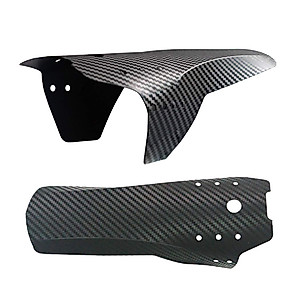 1 Pair Mountain Bike Fender Mud Guard,XINBOUS Adjustable Carbon Fiber MTB Bicycle Mudguard Front + Rear MTB Fender Set Compatible with 20"/24"/26"/27.5"/29" Mountain Bike Mud Guards