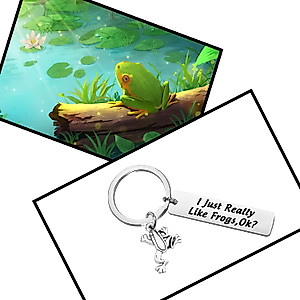 KUIYAI Frog Lover Gift Frogs Owner Lover Frog Gifts Frog Charm Kychain I Just Really Like Frogs, Ok (Like Frogs KS)