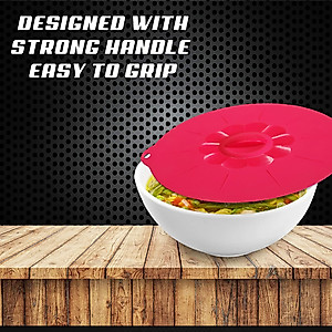 7 Pcs Silicone Lids for Bowls and Food Covers in 5 sizes, Microwave Covers for Food Splatter, Microwave Food Cover for Cups, Plates, Bowls and Universal Lid for Pots and Pans