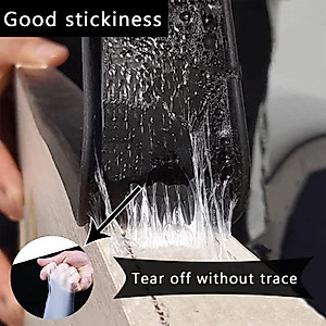 Veneer Edge Banding, Soft Self Adhesive U Shape Edge Banding, 9.8Ft Rubber Furniture Corner Protectors, Edge Protector for Desk Cabinet Repair U9mmx3m-Black