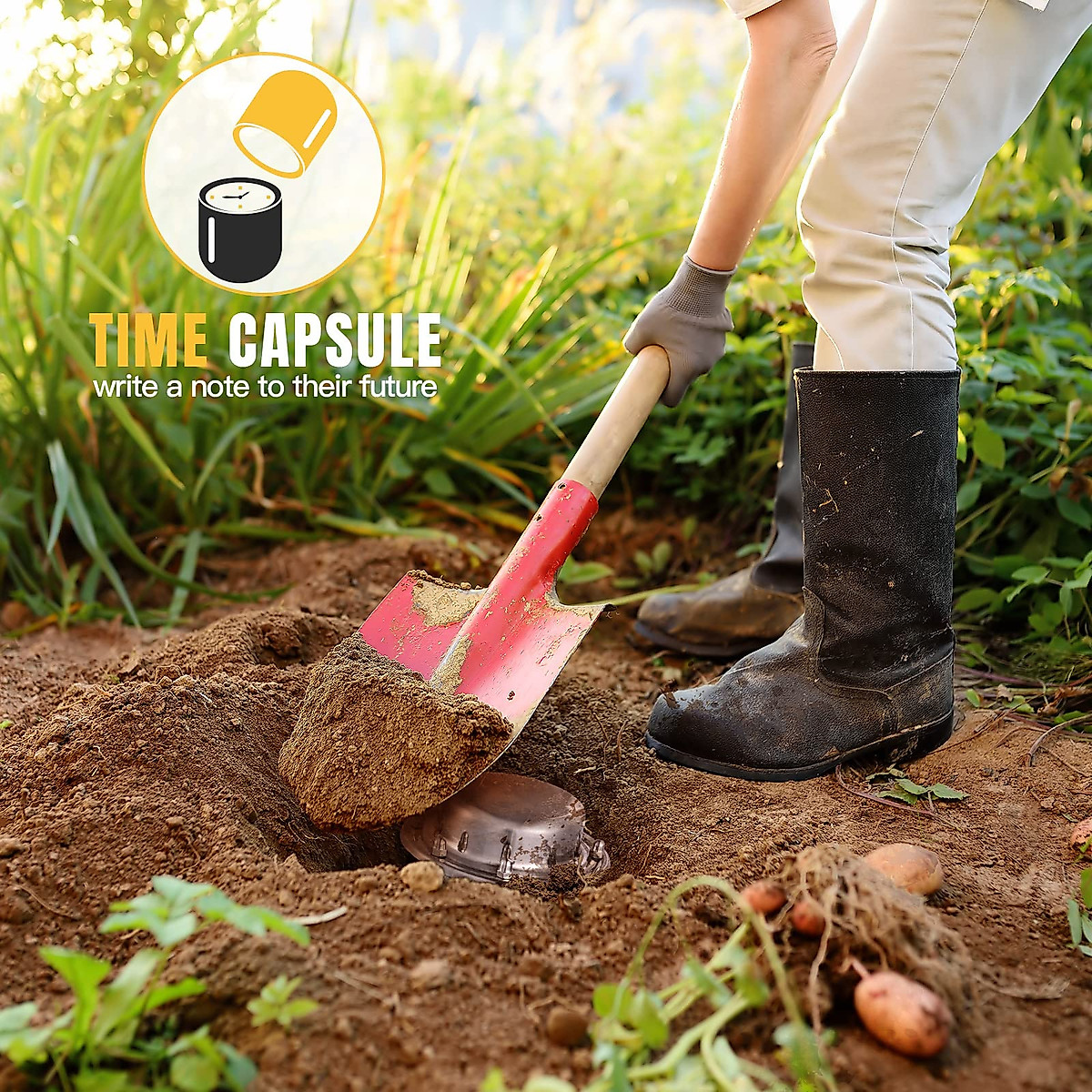 OXYEFEI Customized Stainless Steel Time Capsule Personalized Waterproof Lock Container for Future Gifts 7.5Inch (Stainless Steel)