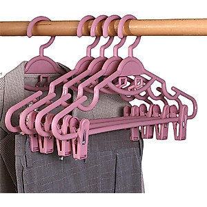 10pcs Heavy Duty Slim Plastic Hangers Clothes Hangers with Clips for Home Closet