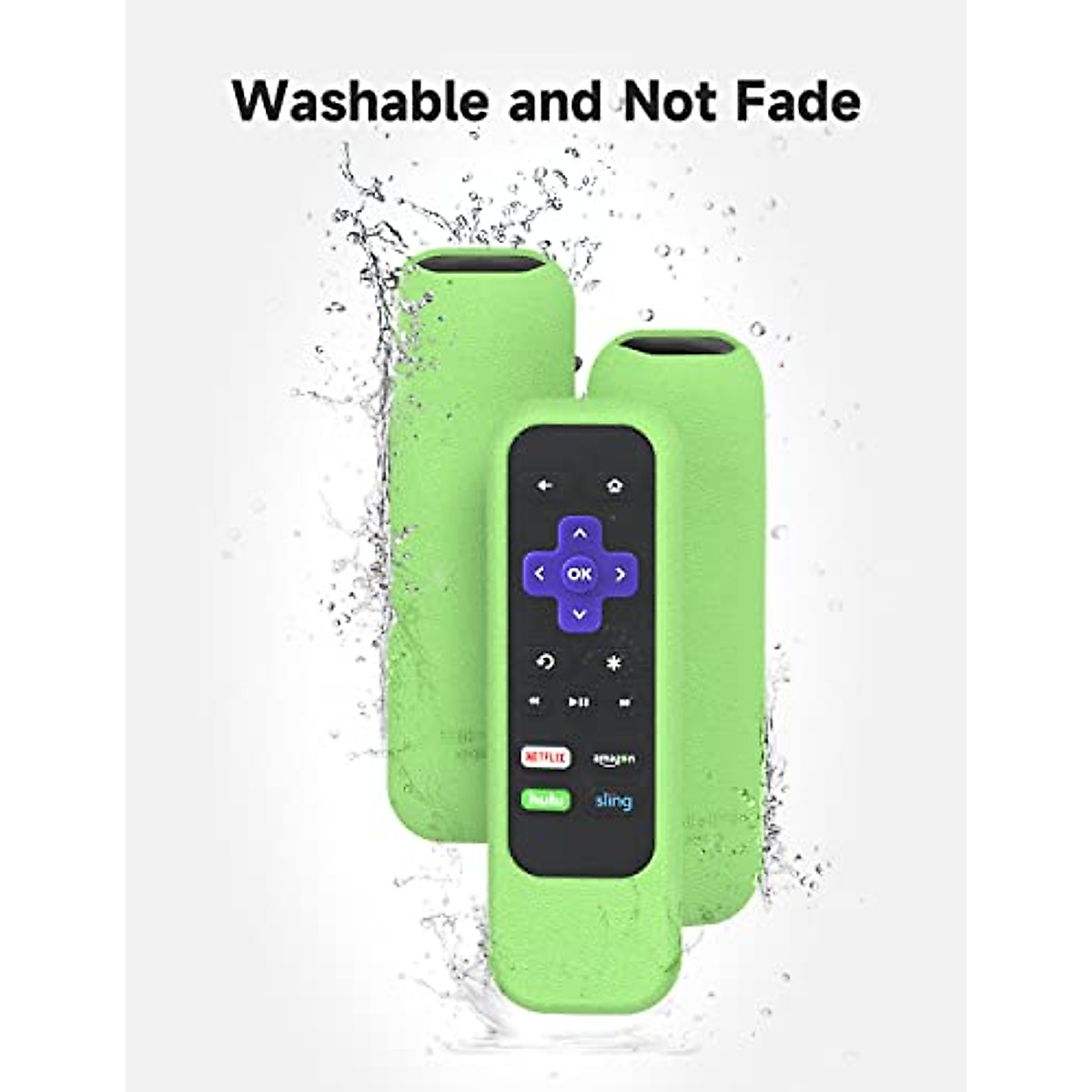 Protective Case for Roku Express/Express+,Roku 2 (4210R),Roku LT,Premiere,RC83,Streaming Stick RC41,3800RT,TCL R655 Remote Case Light Weight Shock Proof Silicone Remote Cover(Glow in Dark Green)