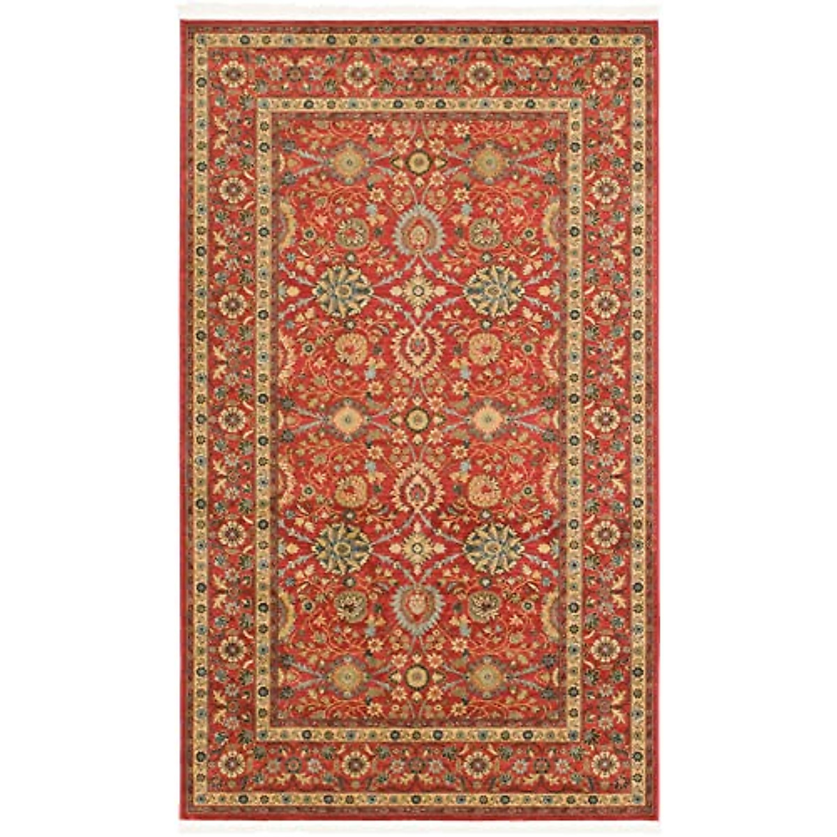 Rugs.com Chelsea Collection Rug – 5' x 8' Red Medium Rug Perfect for Bedrooms, Dining Rooms, Living Rooms