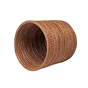 JOSE ARTESANO Pine Needle (Ocoxal) Waste Basket, 9.8 in x 9.8 in, Cylindrical, Wicker Trash Can, Natural, 100% Sustainable, Organic and Vegan