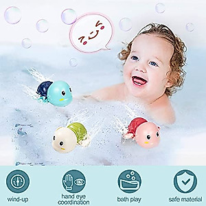 SEPHIX Bath Toys for Toddlers 1-3, Cute Swimming Turtle Bath Toys for 1 2 Year Old Boy Girl Gifts, Water Pool Toys for Baby Toddler Toys Age 1-4, Wind-up Infant Bathtub Toys, 3 Pack