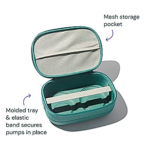 Willow™ Pump Carrying Case for Hands-Free Wearable Breast Pumps | Hard Shell Case with with Removable Tray | Teal