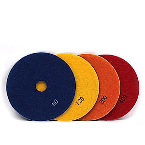 5" Electroplated Diamond Polishing Pads- 60 Grit Wet Dry Sanding for Granite Marble Concrete Ceramics Glass (5"-60 Grit-1PCS)