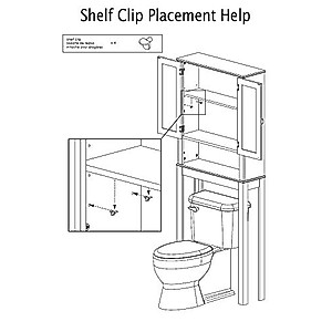 Zenna Home Classic Over-The-Toilet Spacesaver Bathroom Storage with Glass Windows, White
