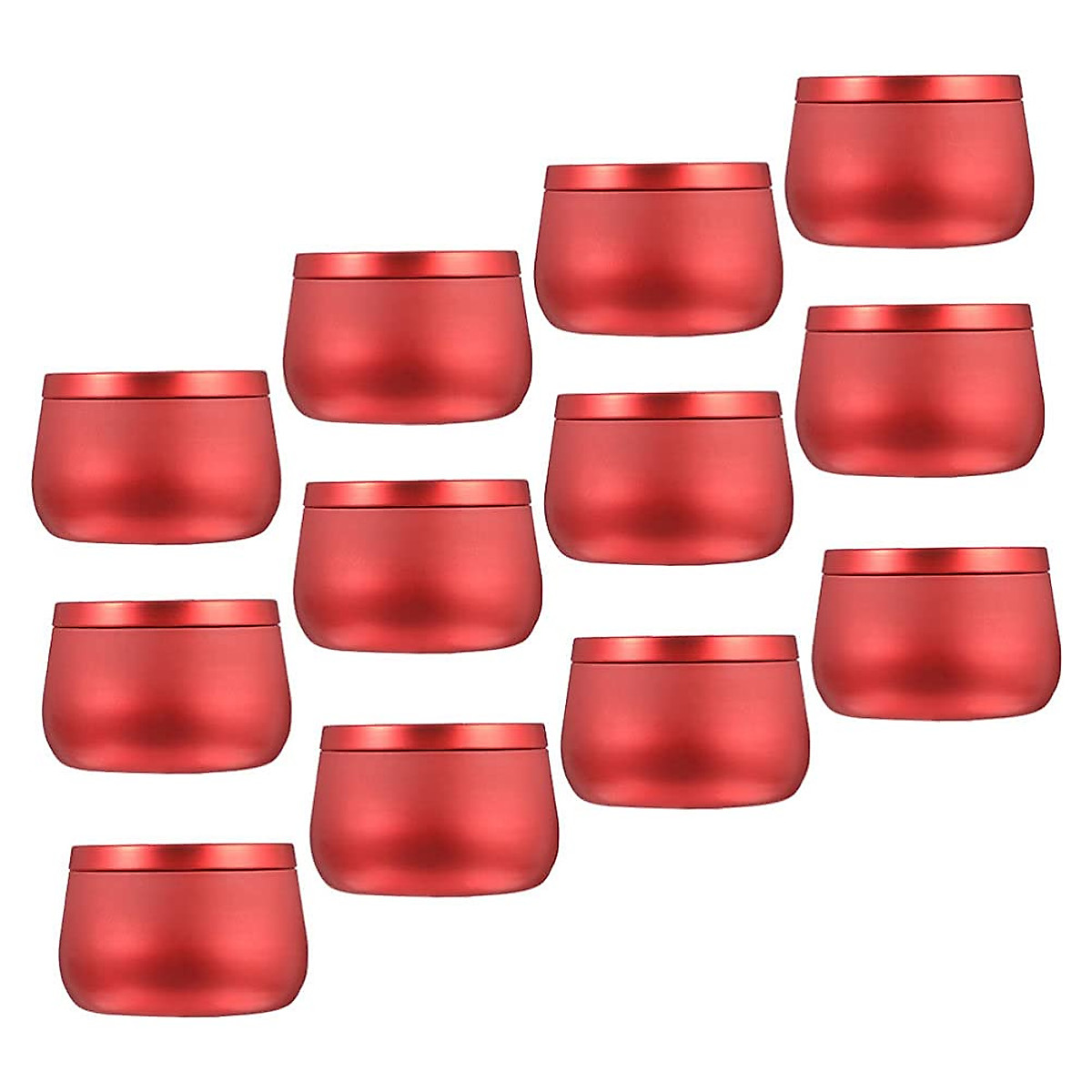 ARTIBETTER 12pcs Candle Tin Empty Tinplate Cans Round Candle Jars Candle Containers Candy Party Favors Box Holder 4oz for Candle Making Beads Buttons Storage Red
