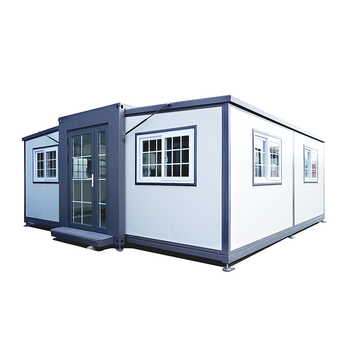 Jaxenor 19x20ft Portable Prefabricated Tiny Home, Mobile Expandable Plastic Prefab House for Hotel, Booth, Office, Guard House, Shop, Villa, Warehouse, Workshop