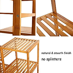 Lucky Tree 9 Tiered Plant Stand Bamboo Shelf Customizable Display Bathroom Storage Rack Shelving Units