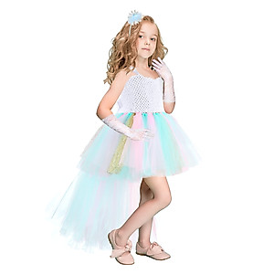 Girls Tutu Dress Toddler Handmade Rainbow Tulle Party Dresses for Birthday Outfit,Photography Prop,Christmas(7-8 Years)