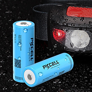 PKELL ICR18500 Rechargeable Li-Ion Batteries 3.7V 1400mah with Flat Top for Flashlight,Solar Garden Light(4pc)(They are Not AA,AAA Size Batteries)