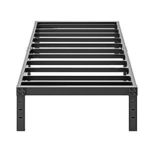 COMASACH Twin Size Bed Frame 14" High Heavy Duty Platform Bed Frame,Sturdy Steel Frame,Support up to 3500lbs,No Box Spring Needed,Noise-Free,Easy Assembly