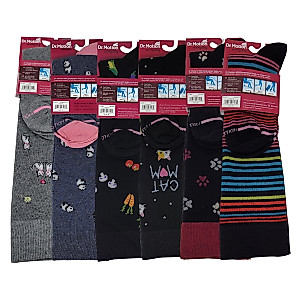 Dr. Motion Women 6 pairs pack everyday compression knee high socks (Assorted -A)