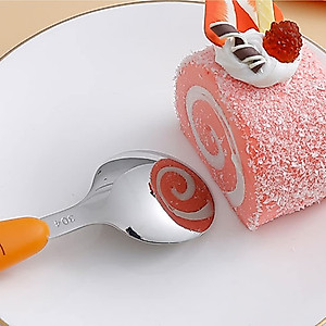 Travel Cutlery Set Baby With Case, 2 PCS Toddler Utensils, Kids Spoon And Fork Self-Feeding, Carrot Child Flatware Sets, Stainless Steel Fun Baby Silverware