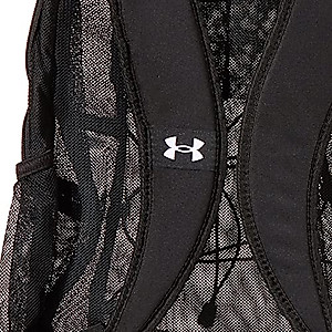 Under Armour unisex-adult Hustle Mesh Backpack , (001) Black / / White , One Size Fits Most
