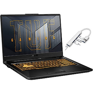 Asus TUF 17.3" 144Hz FHD Gaming Laptop | 11th Generation Core i5-11260H | NVIDIA GeForce RTX 3050 | Backlit Keyboard | Windows 10 | Grey | with USB3.0 HUB Bundled (8GB DDR4 | 512GBSSD | USB3.0 HUB)