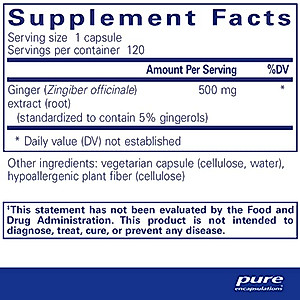 Pure Encapsulations Ginger Extract | Supplement to Support The Digestive, Musculoskeletal, and Cardiovascular Systems* | 120 Capsules