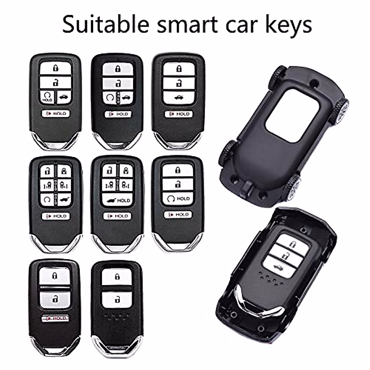 Honda Key Fob Cover - Case Compatible with Accord, Civic, CRV, Pilot, Odyssey, Passport - Smart Remote Key - Light White