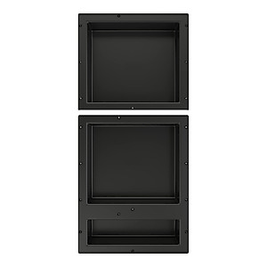 Redi Niche Triple Niche Recessed Shower Shelf- Black, Three Inner Shelves, 16-Inch Width x 34-Inch Height x 4-Inch Depth