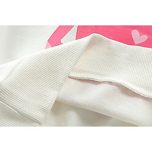 Little Hand Toddler Girls Shirts Dinosaur Heart Shirts Long Sleeve Ruffle Toddler Pullover White Sweatshirt 5t